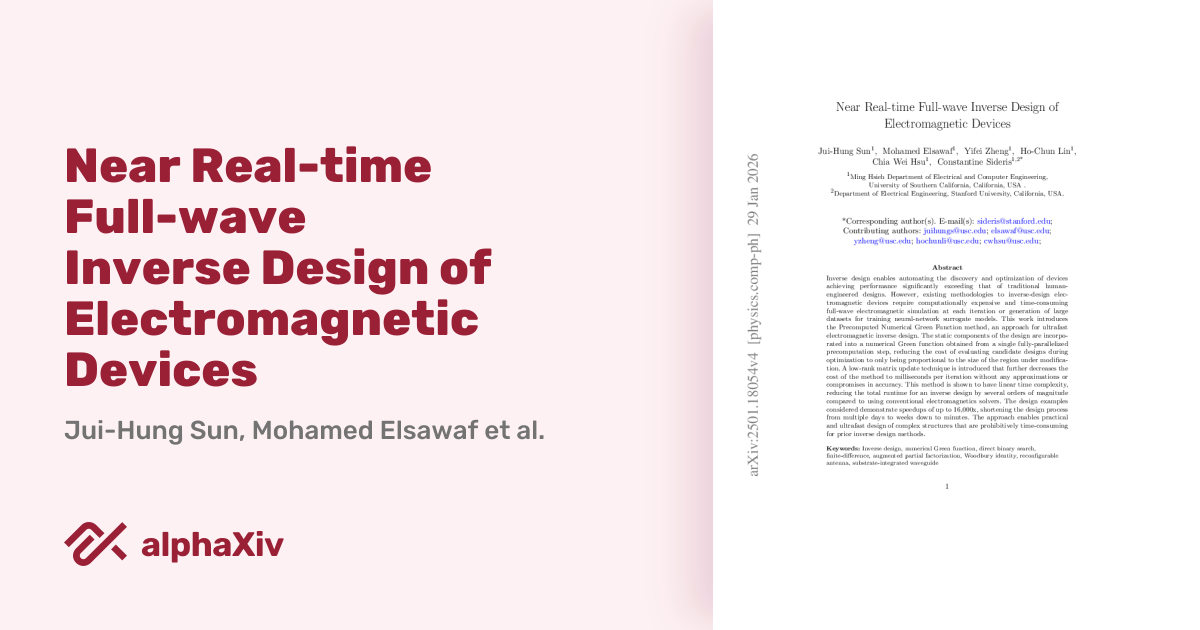 Near Real-time Full-wave Inverse Design of Electromagnetic Devices ...