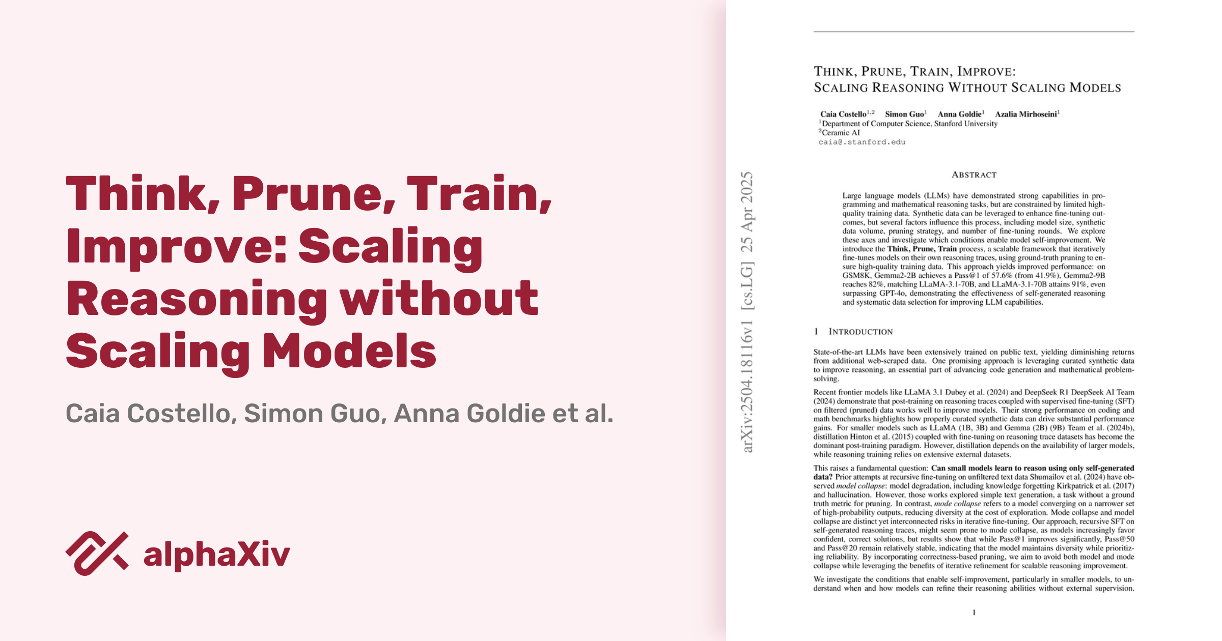 Think, Prune, Train, Improve: Scaling Reasoning without Scaling Models ...