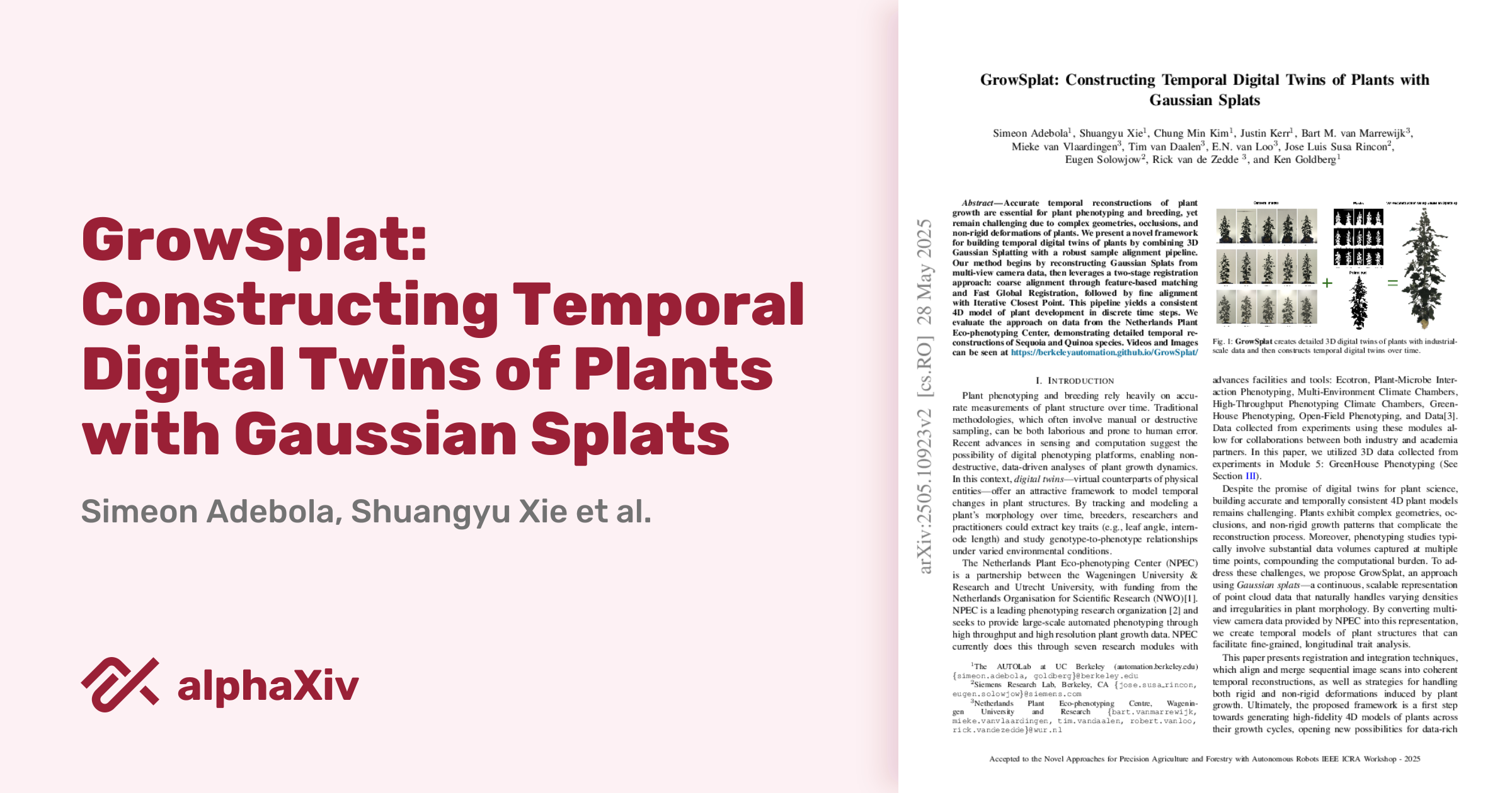 GrowSplat: Constructing Temporal Digital Twins of Plants with Gaussian ...