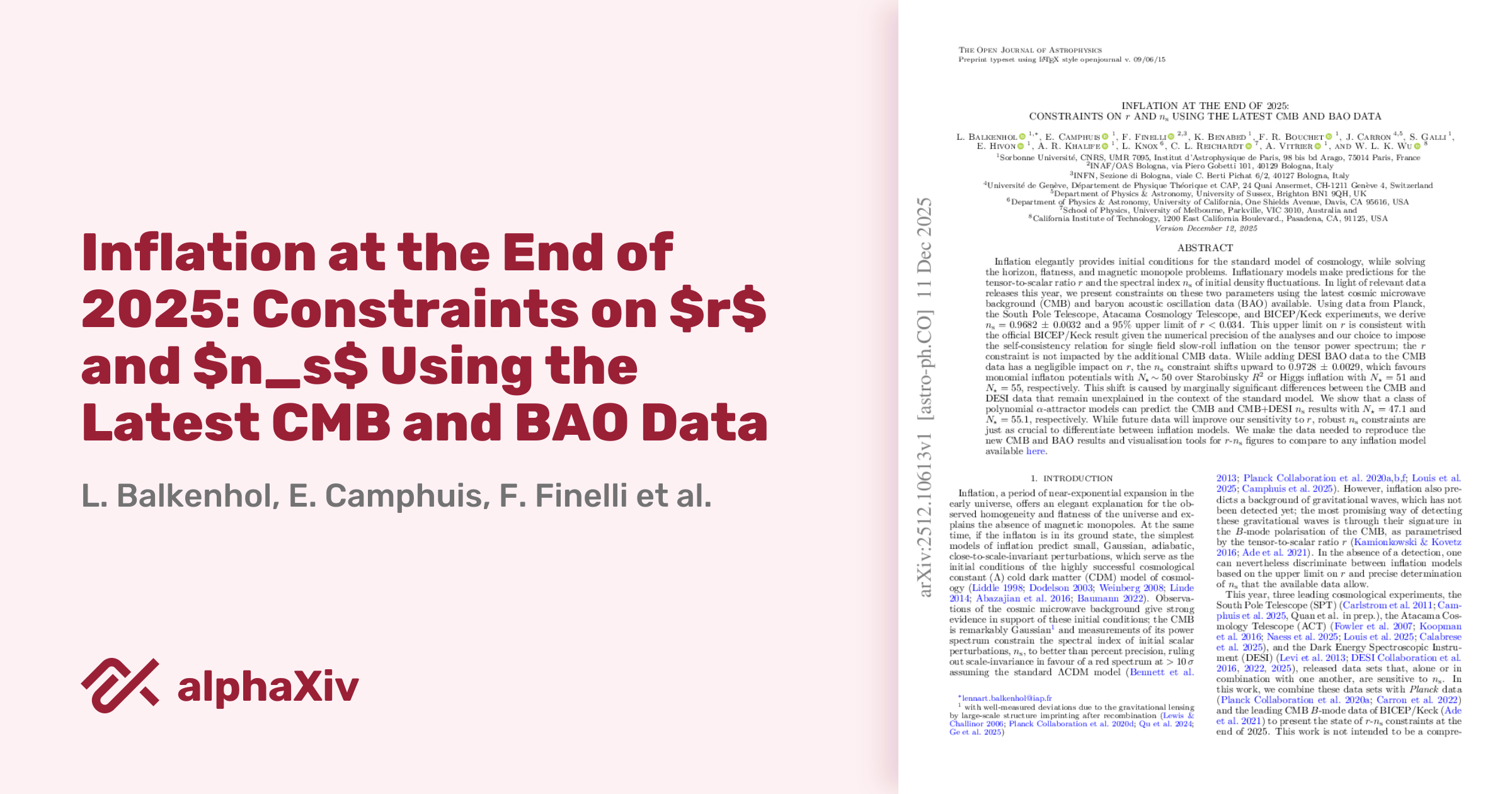 Inflation at the End of 2025: Constraints on $r$ and $n_s$ Using the ...