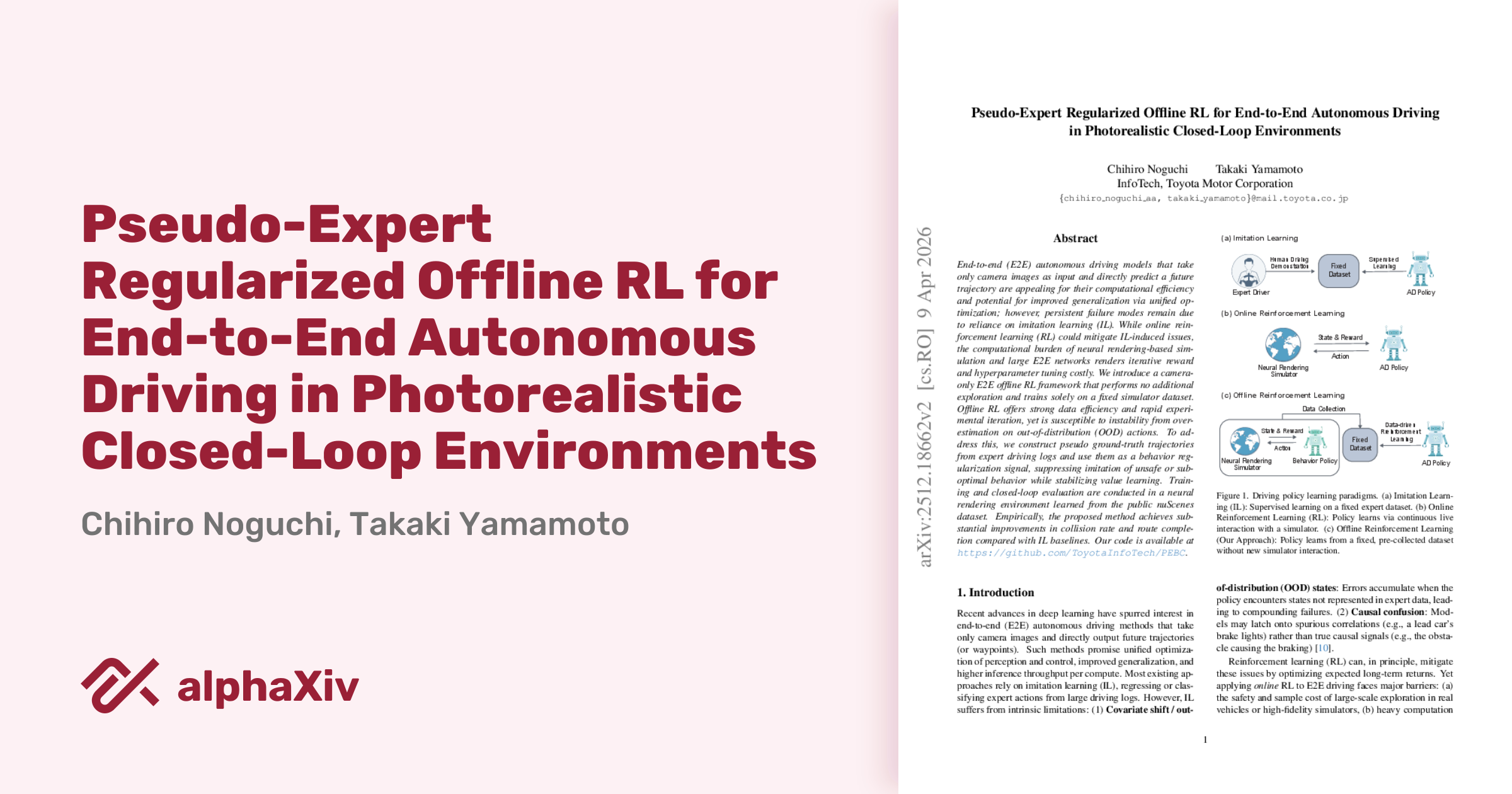 Pseudo-Expert Regularized Offline RL for End-to-End Autonomous Driving ...