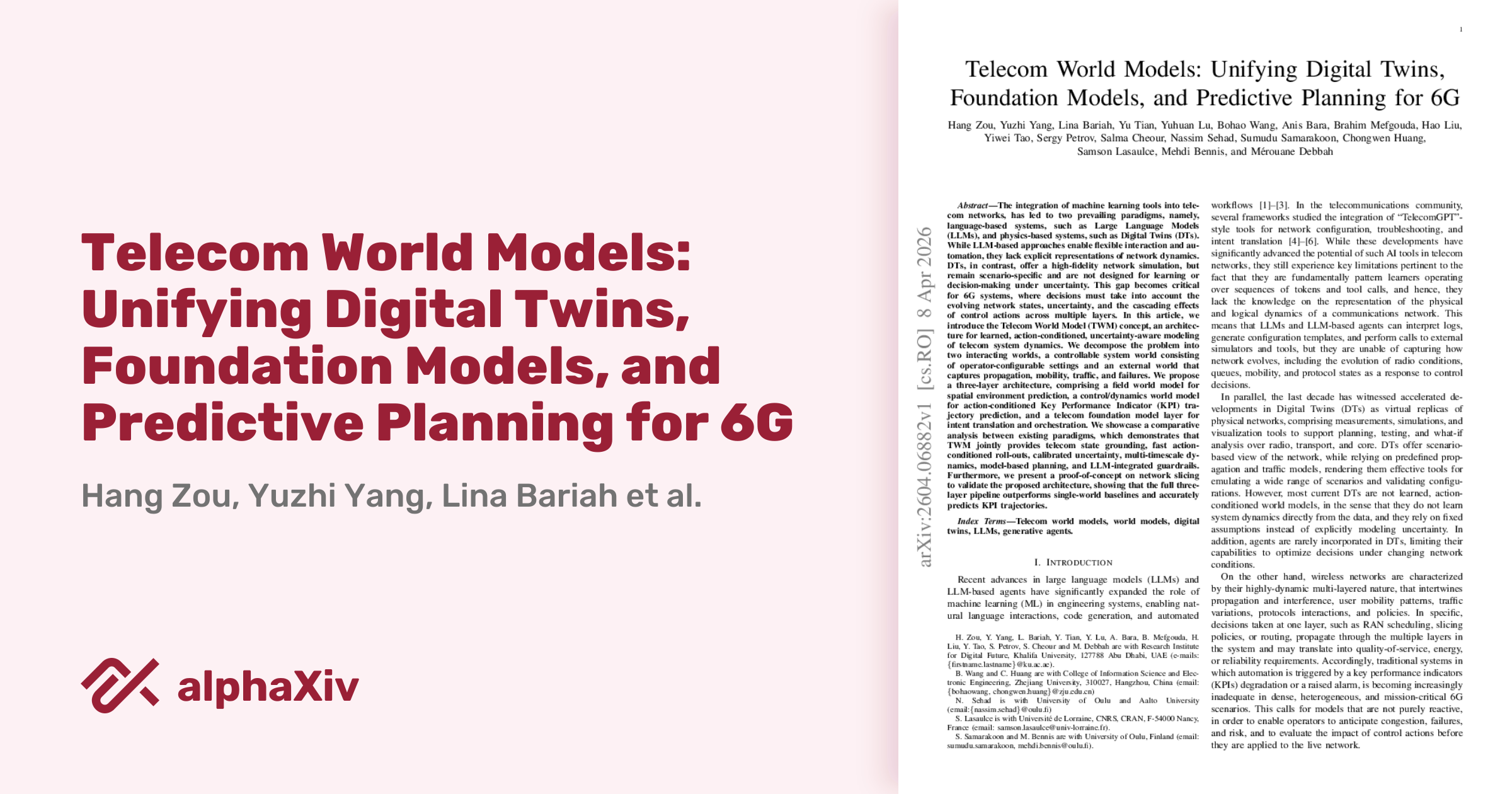 Telecom World Models: Unifying Digital Twins, Foundation Models, and ...