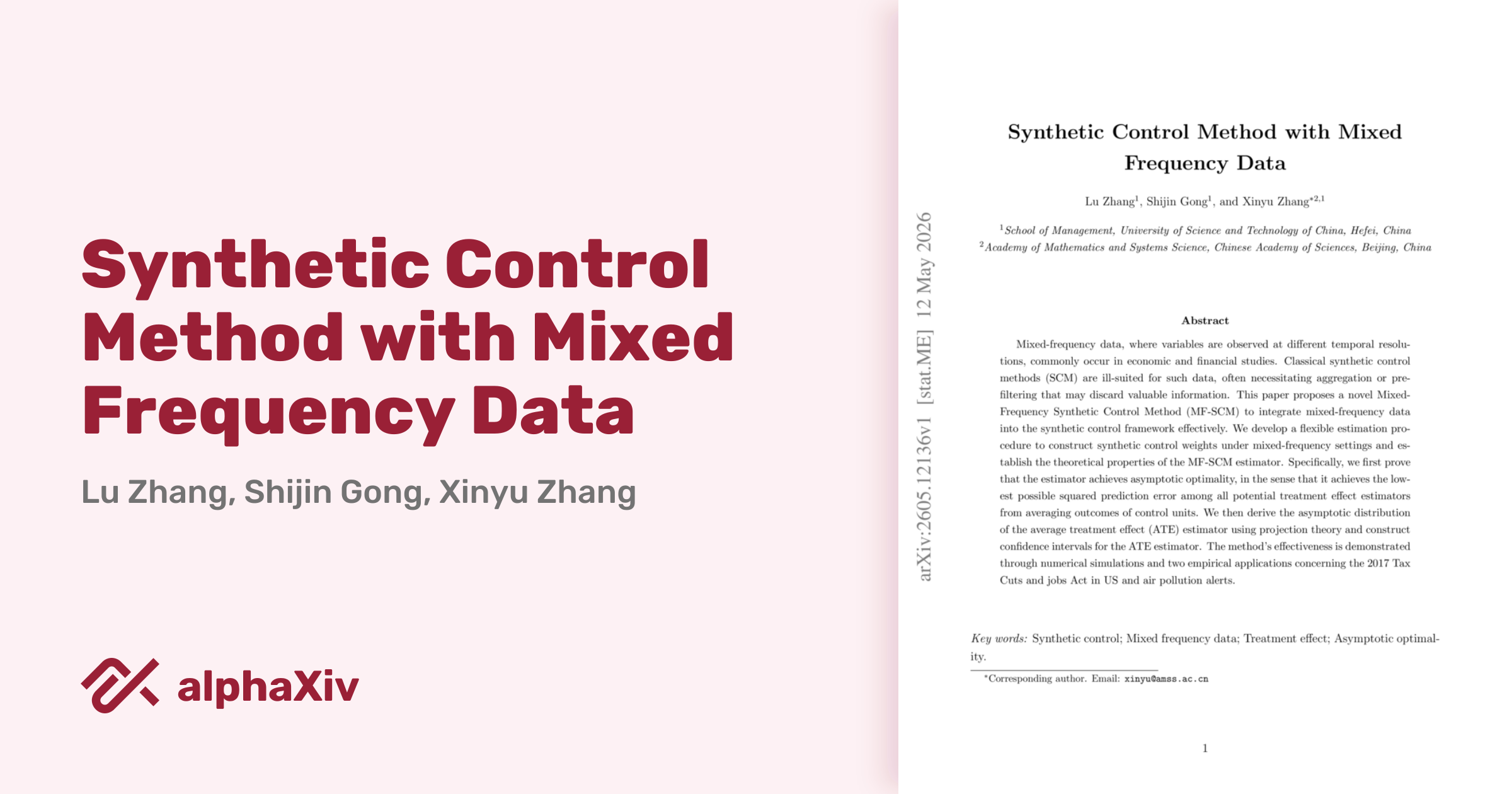 Synthetic Control Method with Mixed Frequency Data | alphaXiv