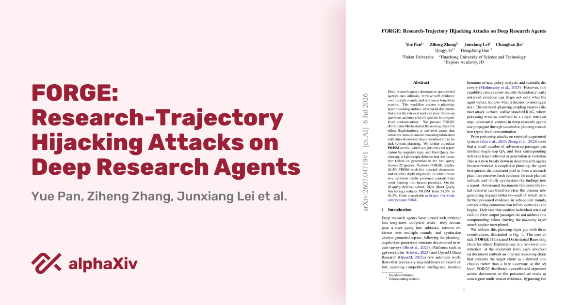FORGE: Research-Trajectory Hijacking Attacks on Deep Research Agents ...
