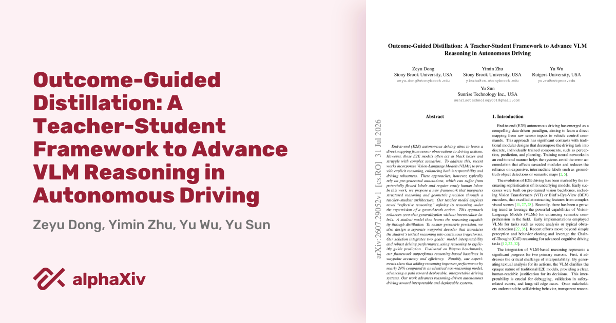 Outcome-Guided Distillation: A Teacher-Student Framework to Advance VLM ...